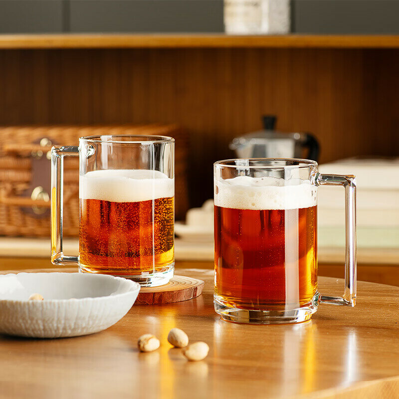 Luminarc толстостенные стеклянные кружки с закаленными ручками 450 мл, комплект из 2 шт Цвет：Набор чайника с фильтром