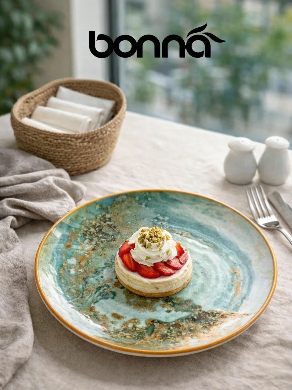 Тарелка обеденная, основная круглая "Футура" 1 шт, 23см, с рисунком. Ударопрочный, профессиональный фарфор. "Futura" Bonna (Турция)