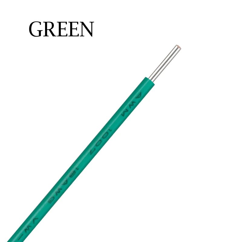Кабель для светодиодов из луженой меди 1007 2-50 м 22AWG, Зеленый, зеленый, 5 meters