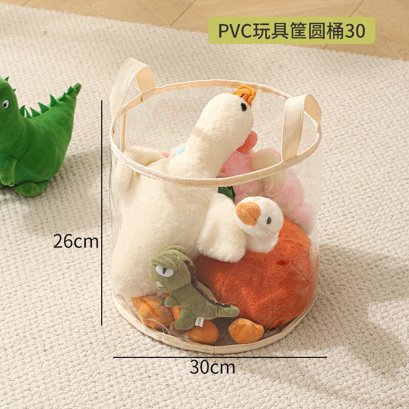 Прозрачный контейнер для хранения детских игрушек, органайзер для мягких игрушек и строительных блоков, вместительная прозрачная корзина для хранения для домашнего использования.