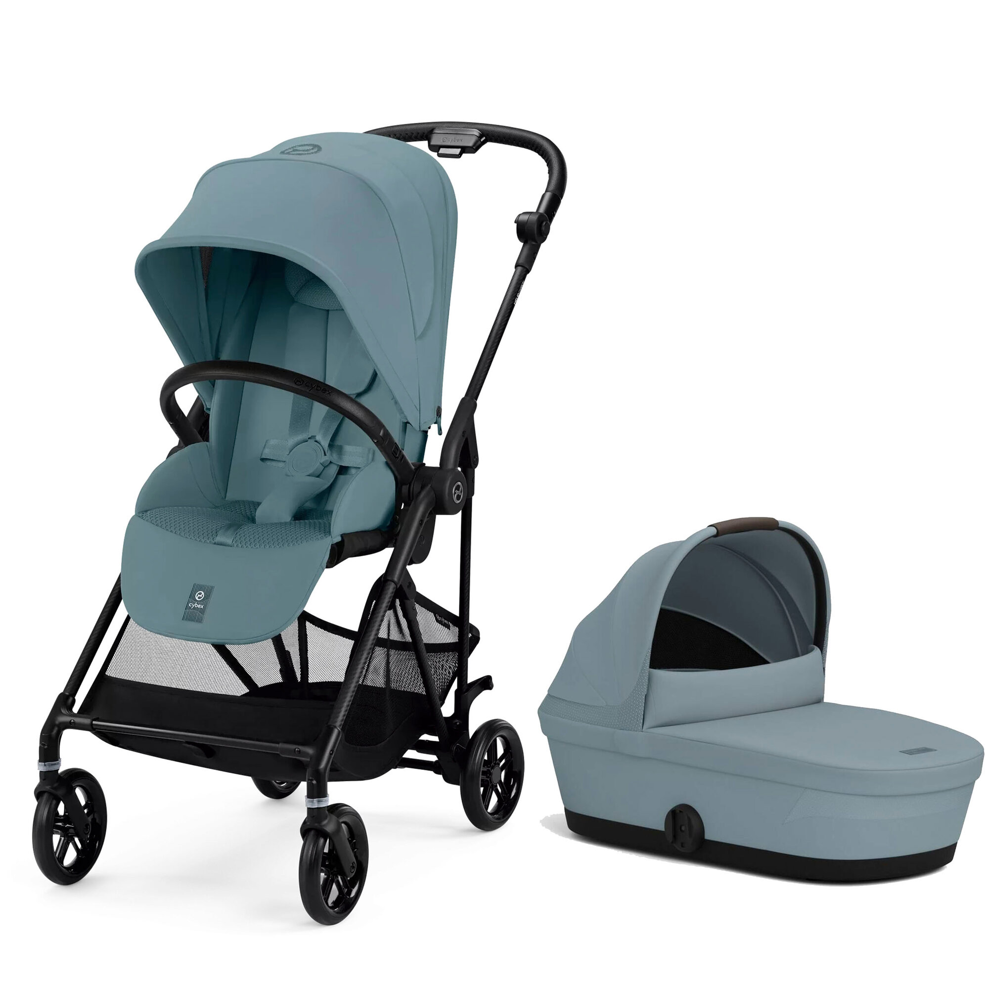 Коляска 2 в 1 Cybex Melio carbon stormy blue
