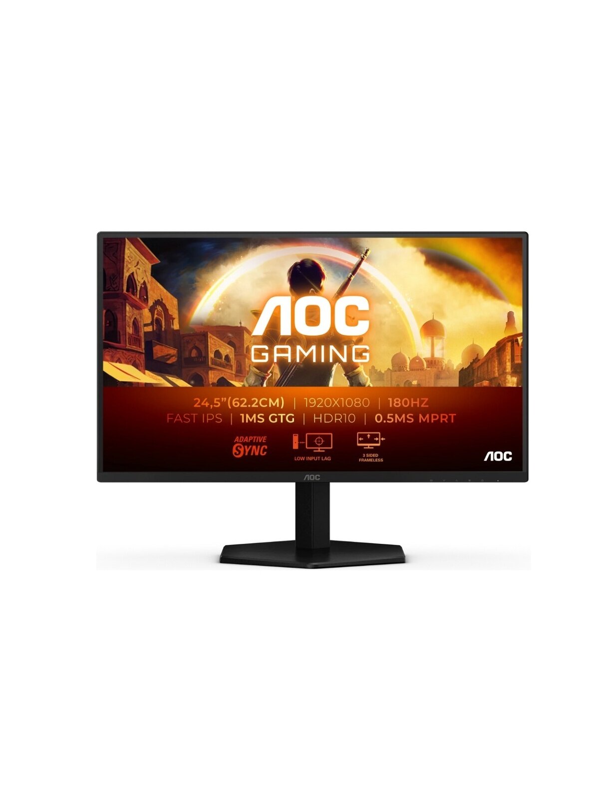 LCD AOC 24.5" 25G42E {IPS 1920x1080 180Hz 1ms 300cd HDMI DisplayPort HDR10 Internal VESA}