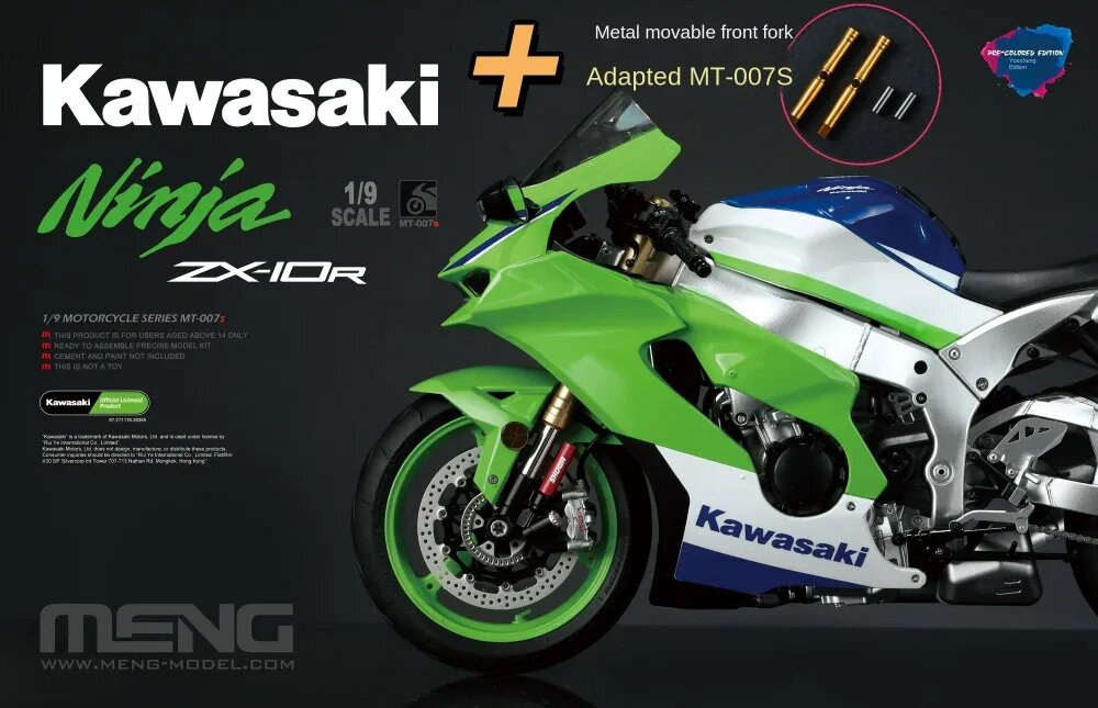 1/9 MT-007S Kawasaki NINJA ZX-10R Набор мотоциклов и SPS-092 Вилка для деятельности металла