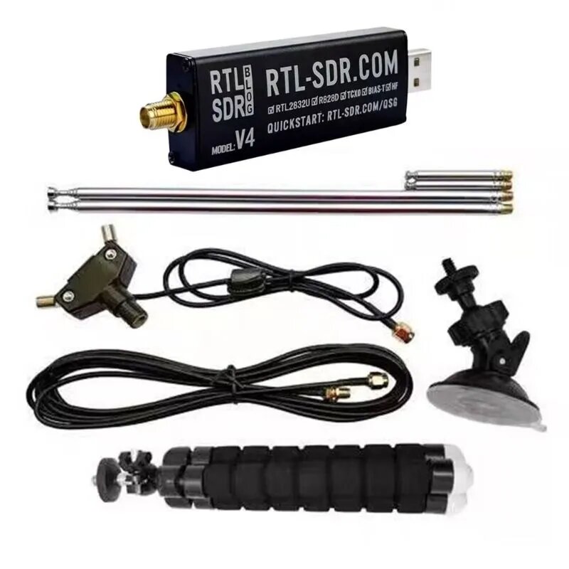 (1 комплект) программный радиоприемник RTL SDR-V4-полный комплект с антенной