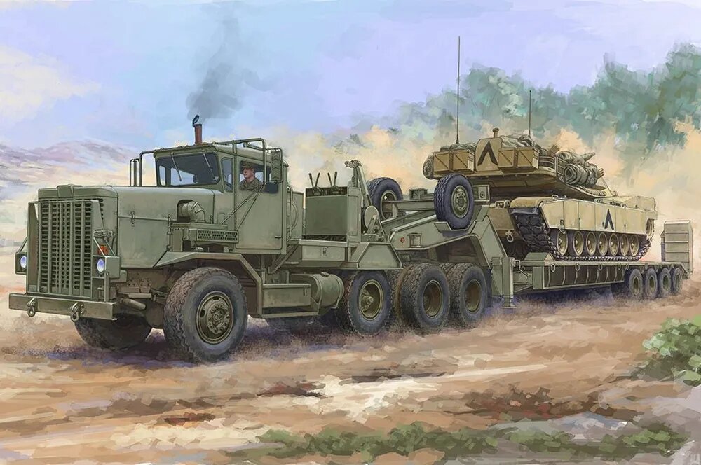 HobbyBoss 85524 1/35 Тяжелый тягач M911 с прицепом грузоподъемностью 64 тонны