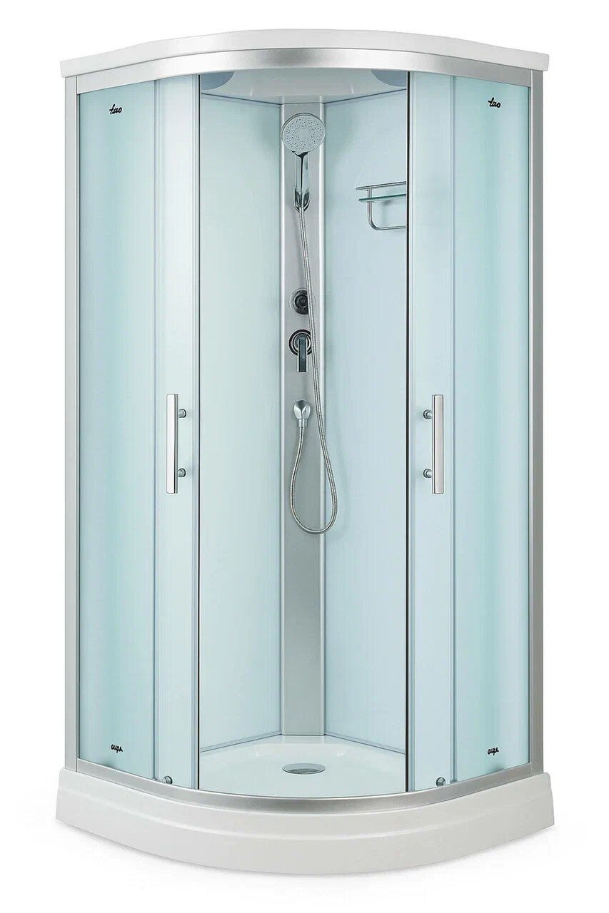 Душевая кабина Timo Standart 100x100 T-6601PDS матовая, низкий поддон, профиль хром