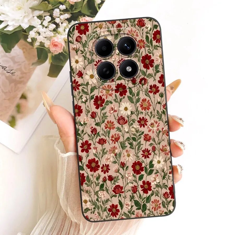 Чехол для Xiaomi Redmi Note 15 Pro Plus с цветочным принтом