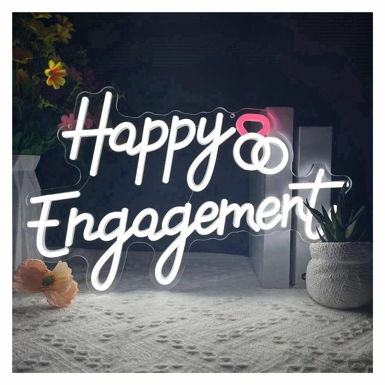 Happy Engagement Декор Неоновой Вывески 43смх23см