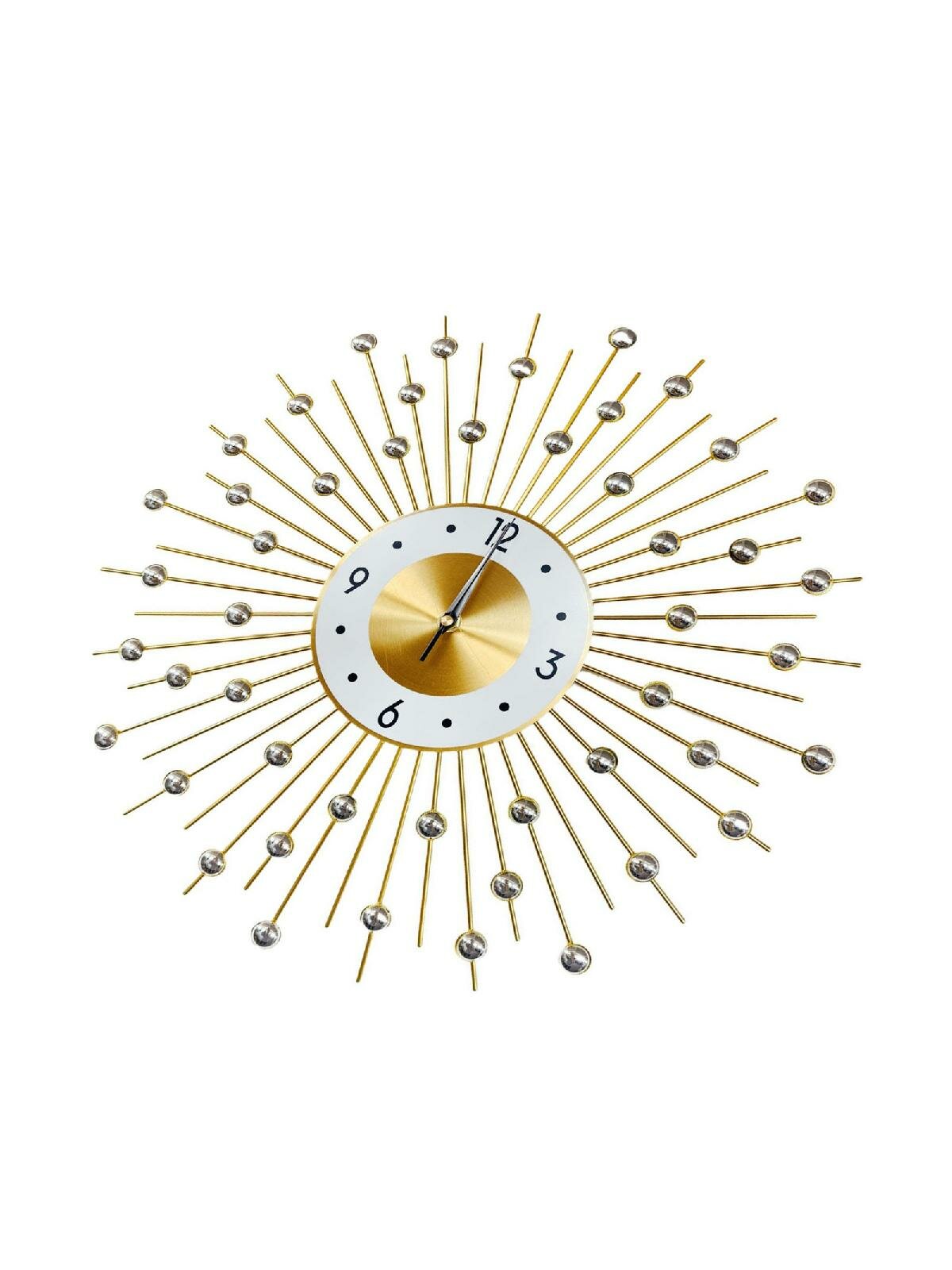 Большие металлические бесшумные настенные часы Sunbursts с европейским хронометражем для гостиной