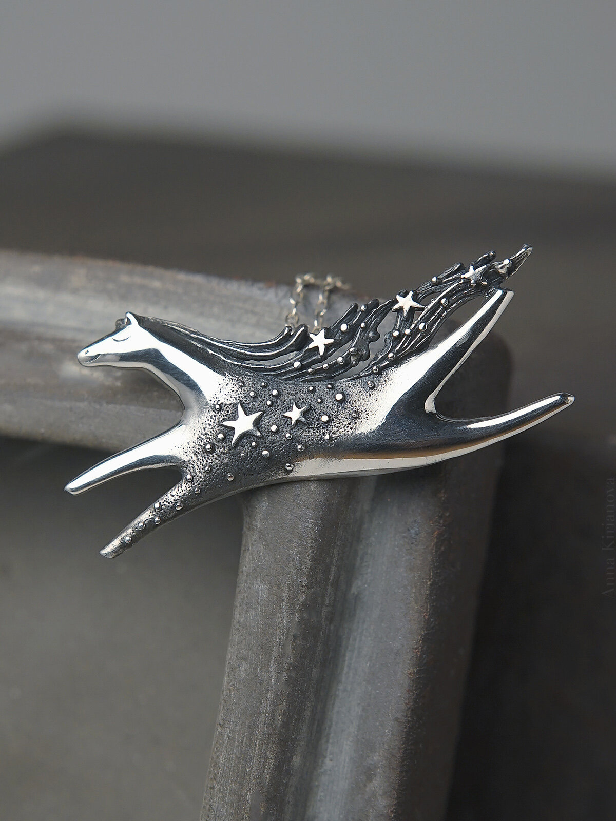 Подвеска, серебро, 925 проба, чернение