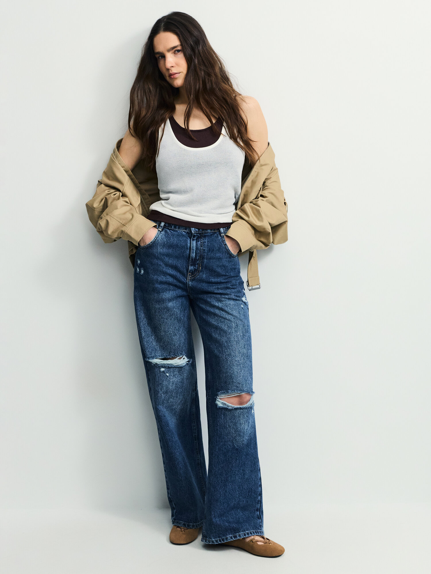 Джинсы широкие 