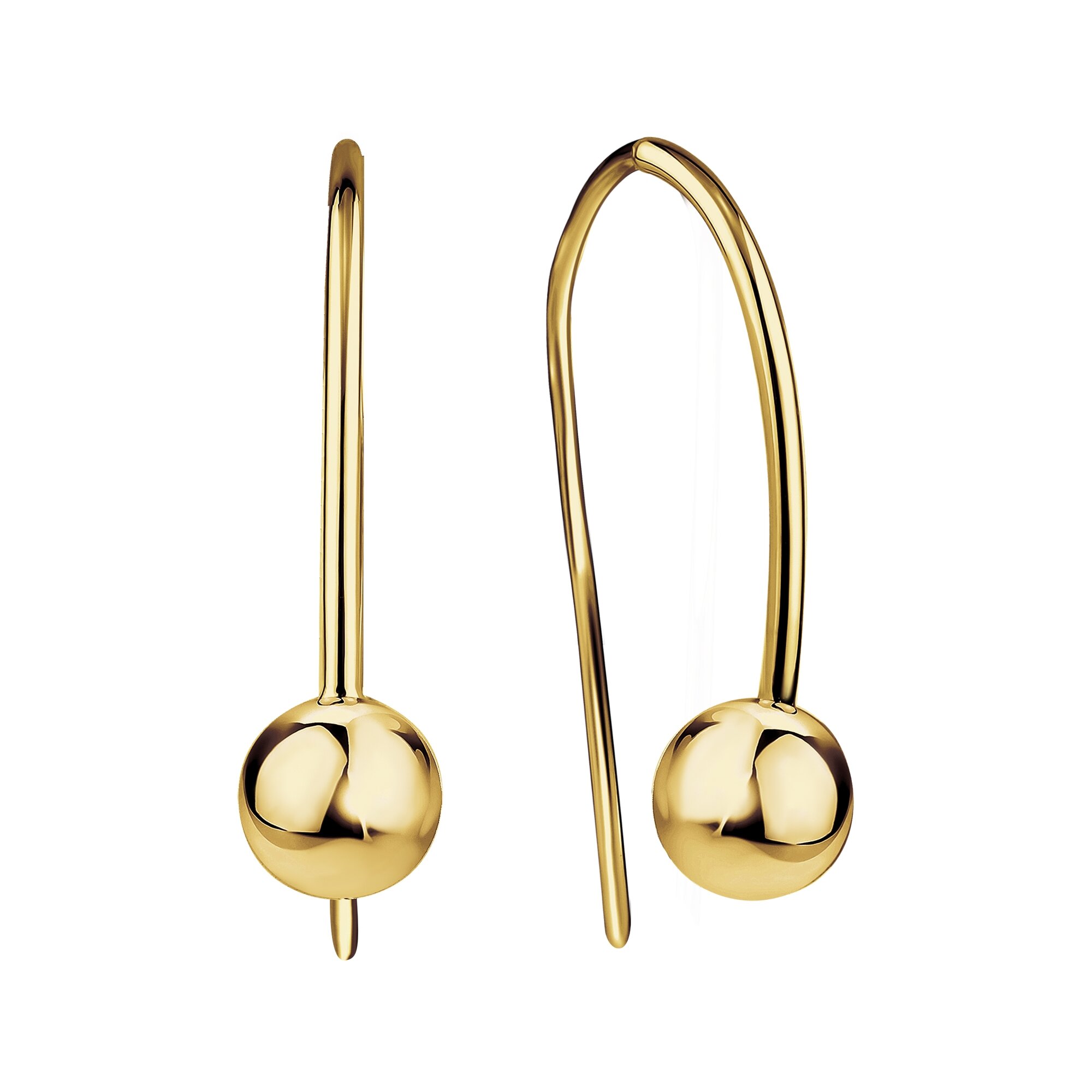 Серьги, серебро, 925 проба, золочение