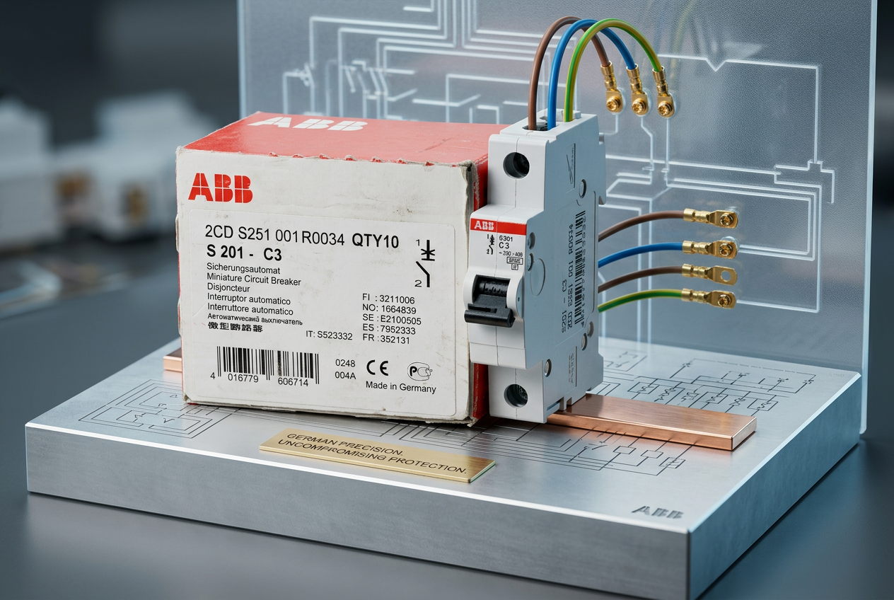 S201 C3 Автоматический выключатель 1-полюсный, 3А, 6кА (хар-ка C) ABB, 2CDS251001R0034