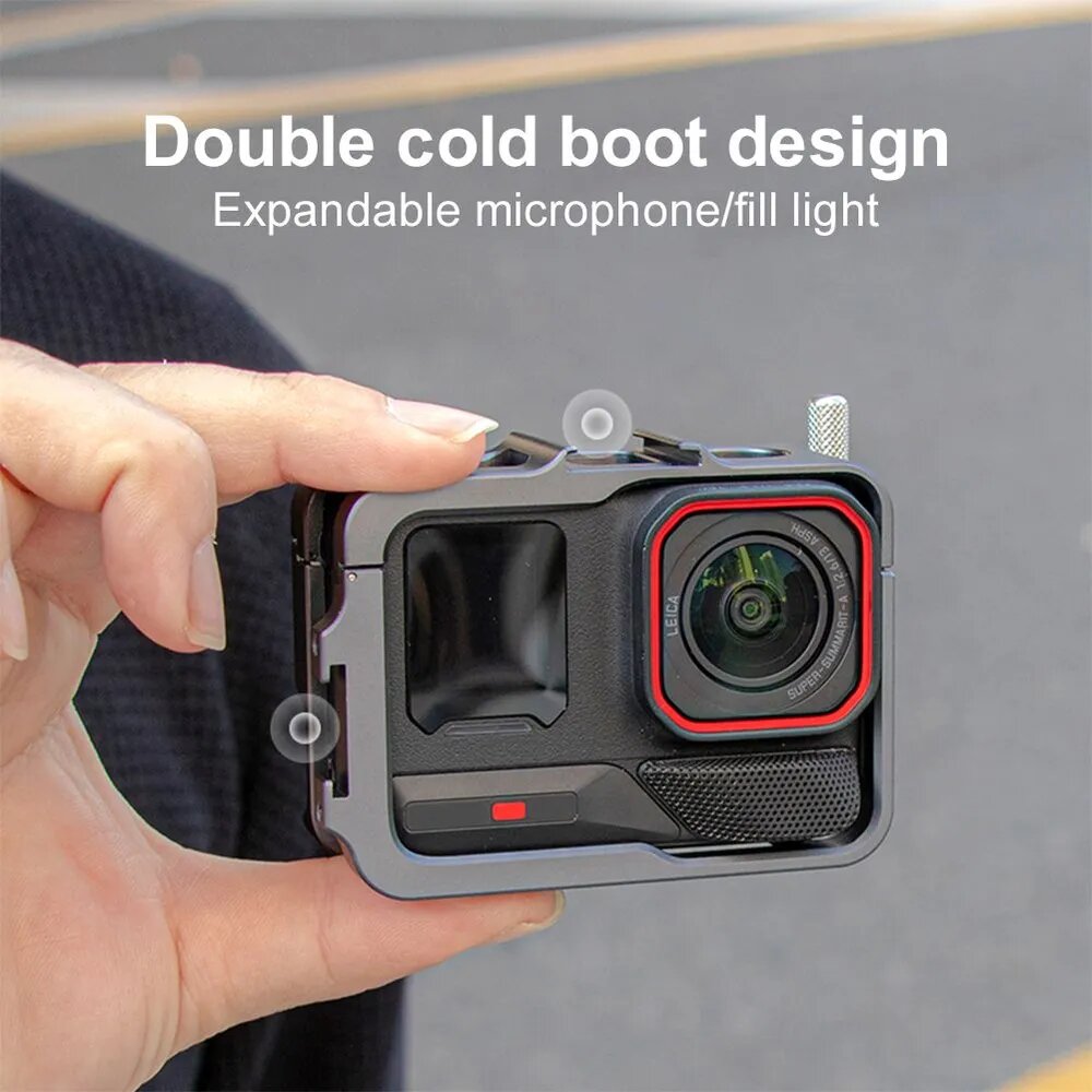 Люминиевая рама клетки с защитным корпусом с холодным обувью для INSTA360 ACE Pro 2