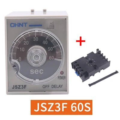 Таймер задержки выключения JSZ3F 60s с базой, AC220V