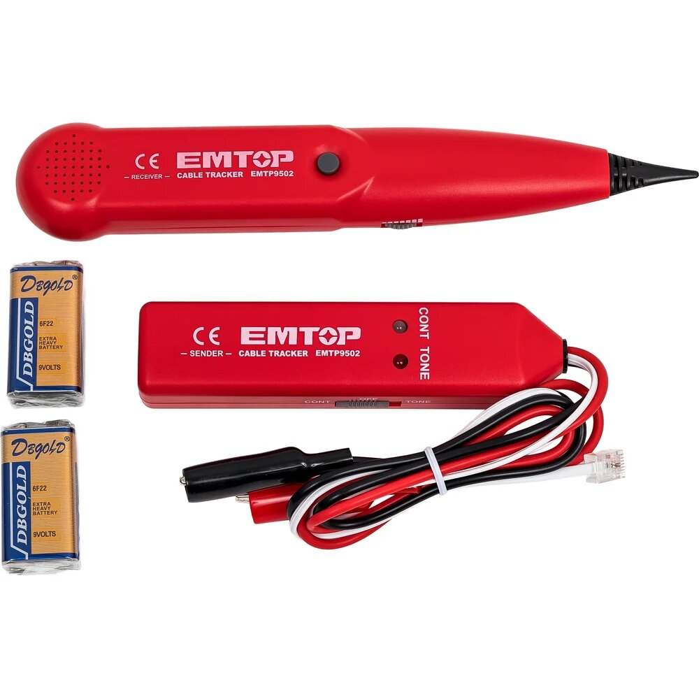Кабельный тестер emtop EMTP9502, для поиска проводки, с режимом теста обрыва, для телефонных и сетевых кабелей — фото 1