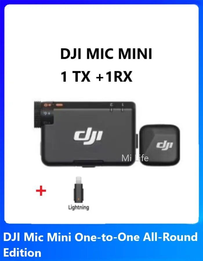 DJI Микрофон DJI Mic Mini ANC 1 TX + 1 RX+Lightning, темно-серый