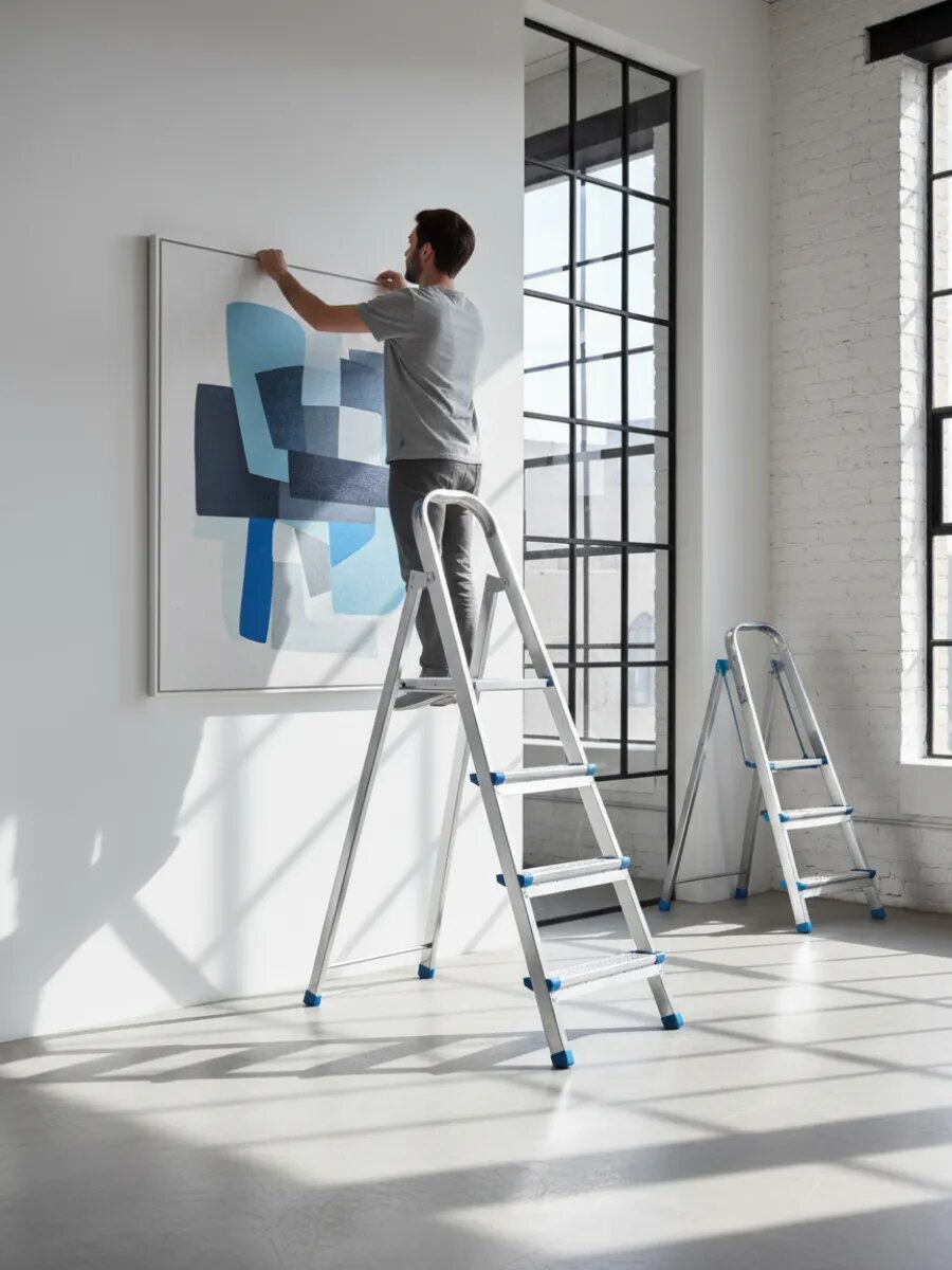 Стремянка односторонняя Yarus, 4 ступени, 1.3 м, из оцинкованной стали, до 120 кг