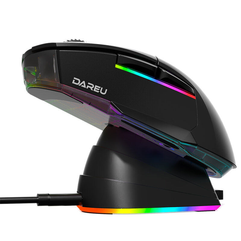Игровая мышь унисекс Dareu A955, проводная Bluetooth 2.4G, RGB подсветка, док-станция Type-C