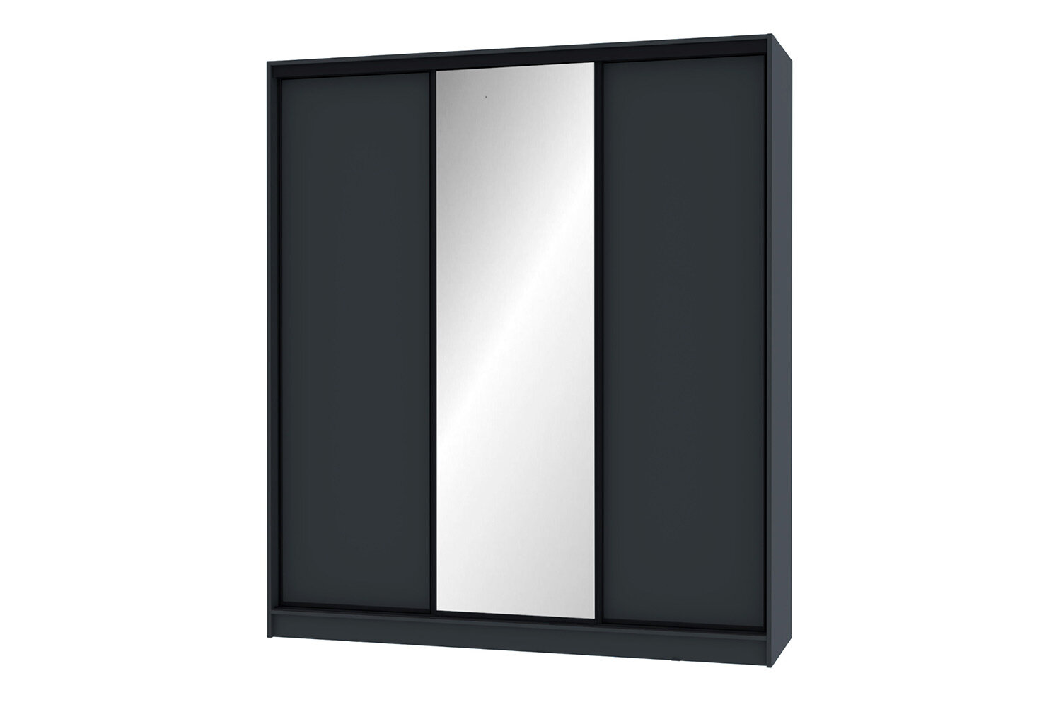 Шкаф-купе для одеждый 3-х дверный Hoff Home, 200х229,5х59,5 см, чёрный, серебро