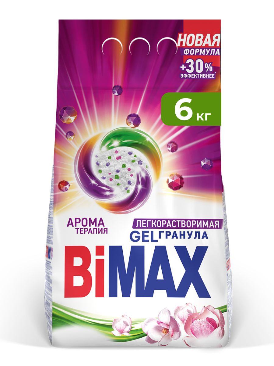 Стиральный порошок Автомат BiMAX Ароматерапия, 6 кг, 40 стирок, для ручной и машинной стирки