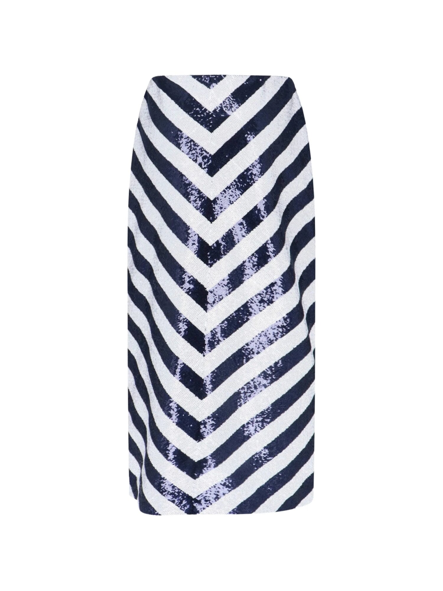 Юбка Lauren Ralph Lauren Striped sequinned midi skirt, размер 2, blue — фото 1