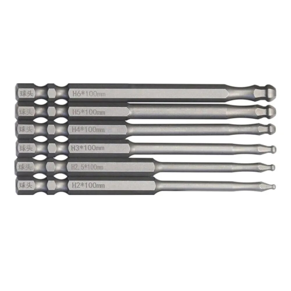 Шестигранный бит-отвертка с шаровым наконечником, метрический шестигранный бит, длиной 100 мм, с магнитным креплением