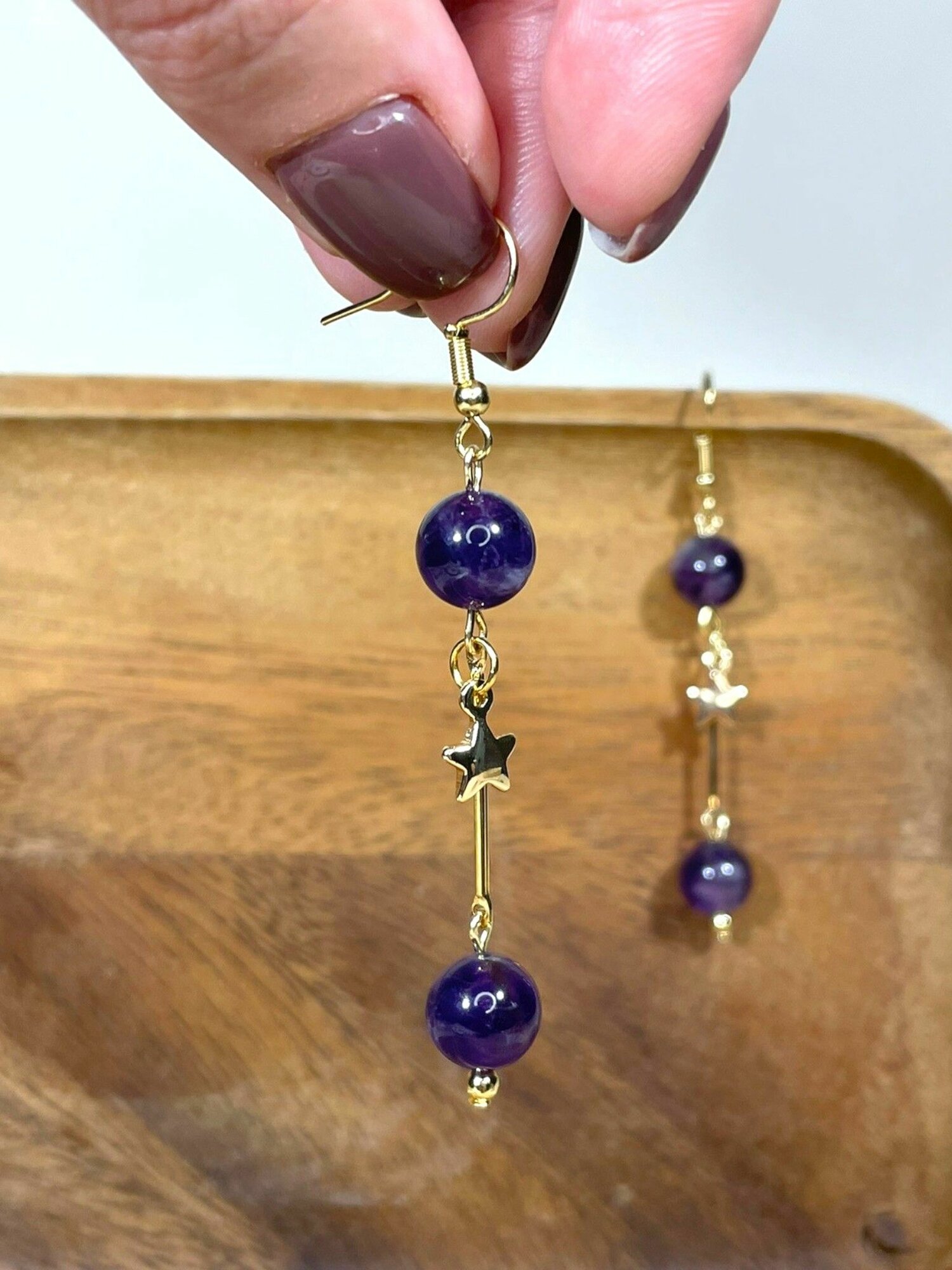 Серьги, аметист