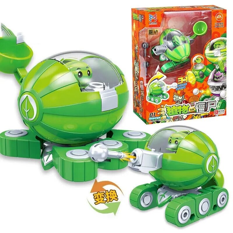 Plants vs. Zombies игрушки трансформеры, фигурка, Светло-зеленый, ABS пластик, Китай