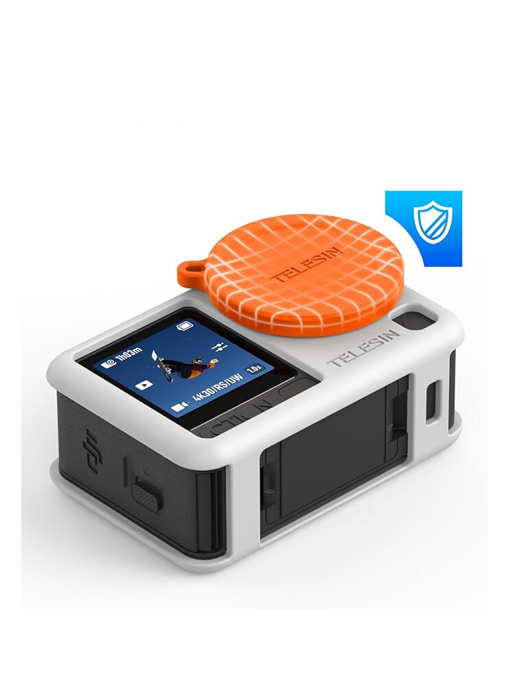 TELESIN Силиконовый защитный чехол для DJI Osmo Action 6 с крышкой для объектива