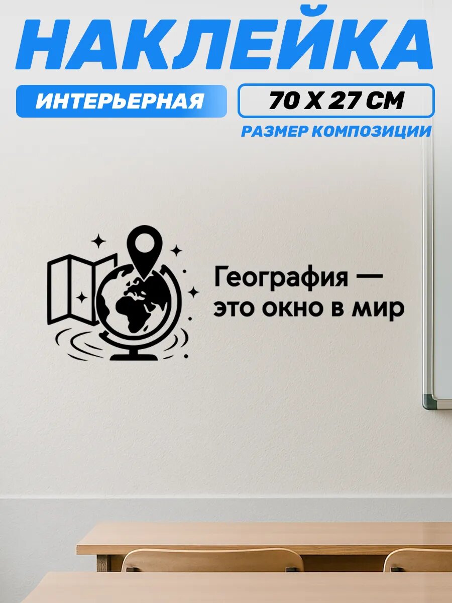 Наклейка на стену для декора интерьерная География