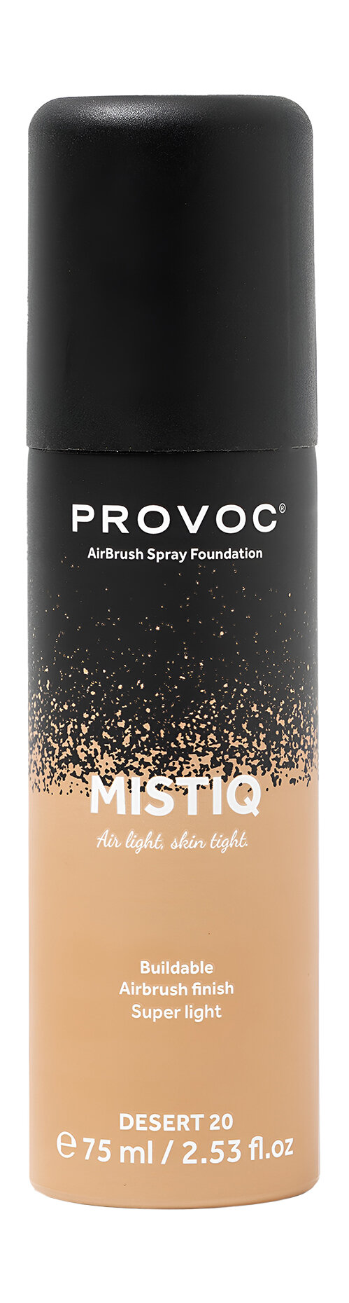 PROVOC Тональная основа-спрей Mistiq Spray Foundation, 75мл, 20 Desert Светло-бежевый