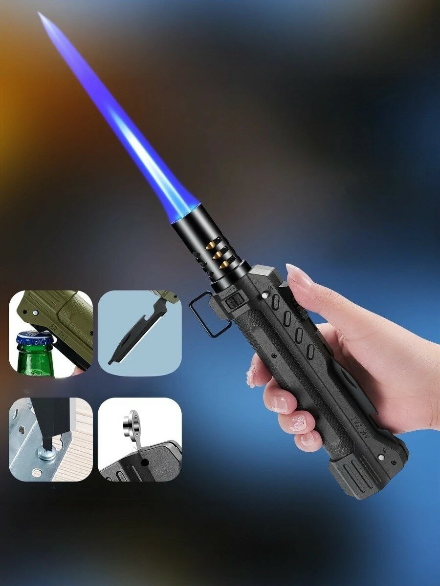 Пьезозажигалка-огнемёт 5-в-1, черный