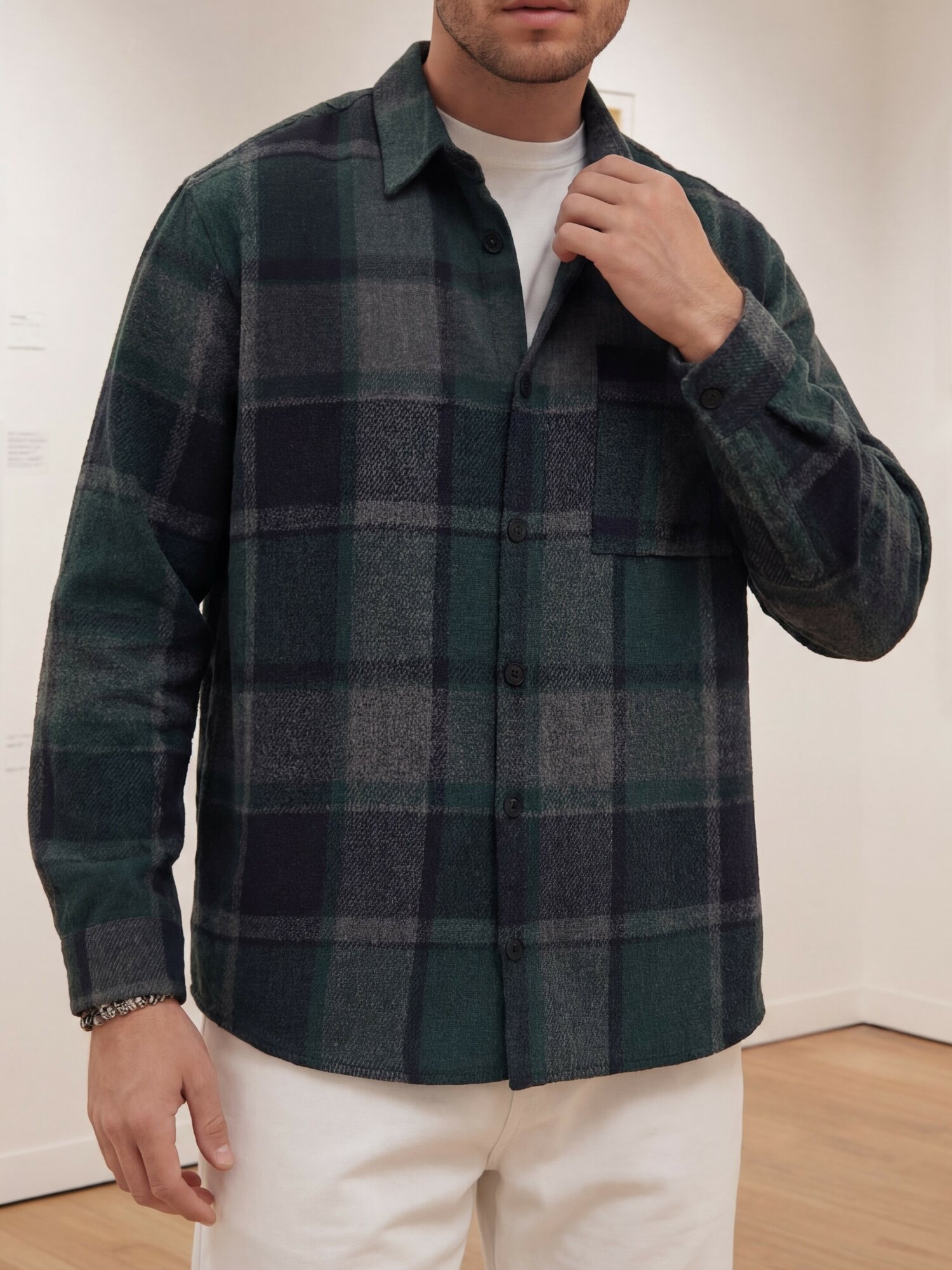 Рубашка мужская в клетку