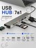 USB HUB 7в1 Переходник для MacBook с HDMI 4K, USB-C, USB 3.0, Micro SD и SD Card
