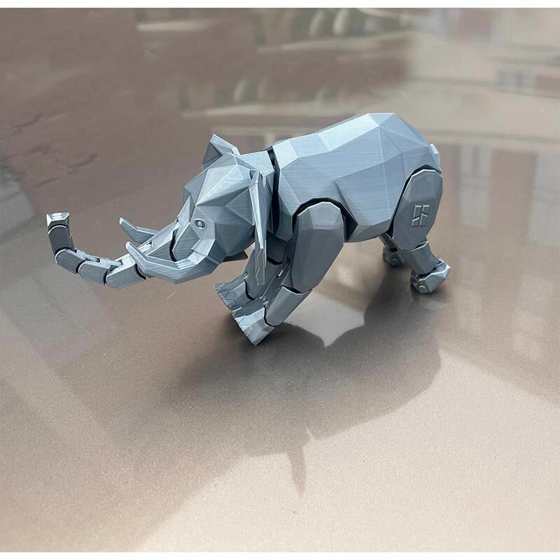 3D-печатная модель игрушечного африканского слона, декоративная скульптура с подвижными суставами, имитация животного, цельнолитая конструкция.
