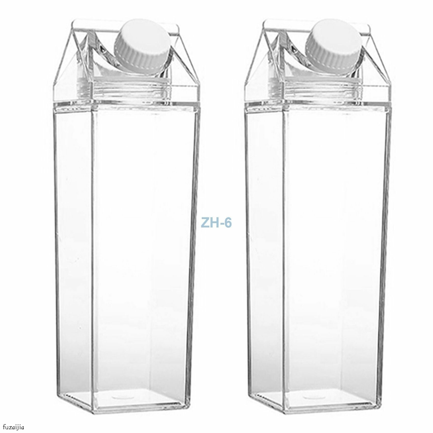 2 шт. прозрачная квадратная бутылка для молока, сока, воды, походная питьевая кружка B