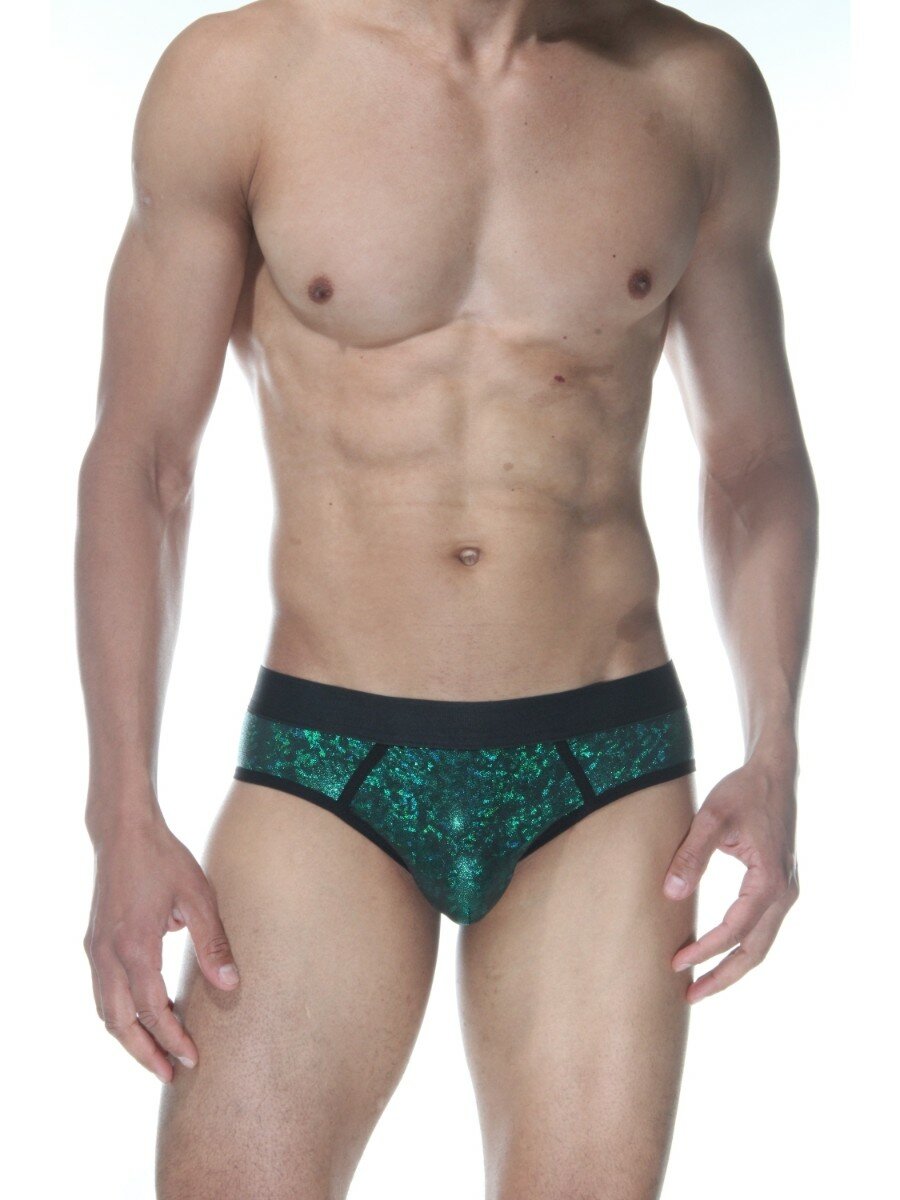 Мужские трусы джоки зеленые блестящие Don Moris DM102106 S (44)