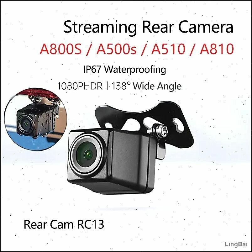 70mai задней камеры RC13 HD резервная камера ночного видения резервная камера для 70mai A800S a500s A510, черный