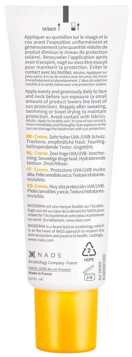 Солнцезащитный крем BIODERMA Photoderm Max, SPF 50, водостойкий, для чувствительной кожи, 40мл