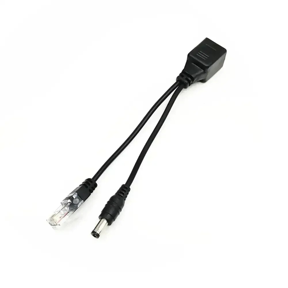 Кабель POE адаптер 5В/12В Male-Black для IP-камеры