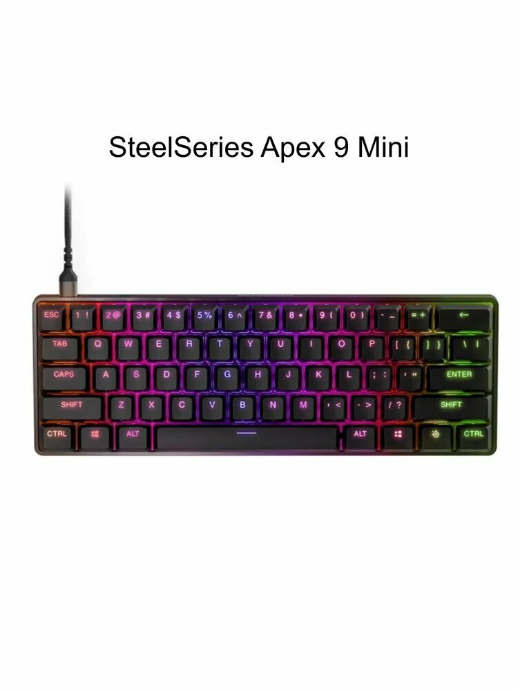 SteelSeries Игровая клавиатура беспроводная Apex 9 Mini, (SteelSeries Linear OptiPoint), Английская раскладка, черный