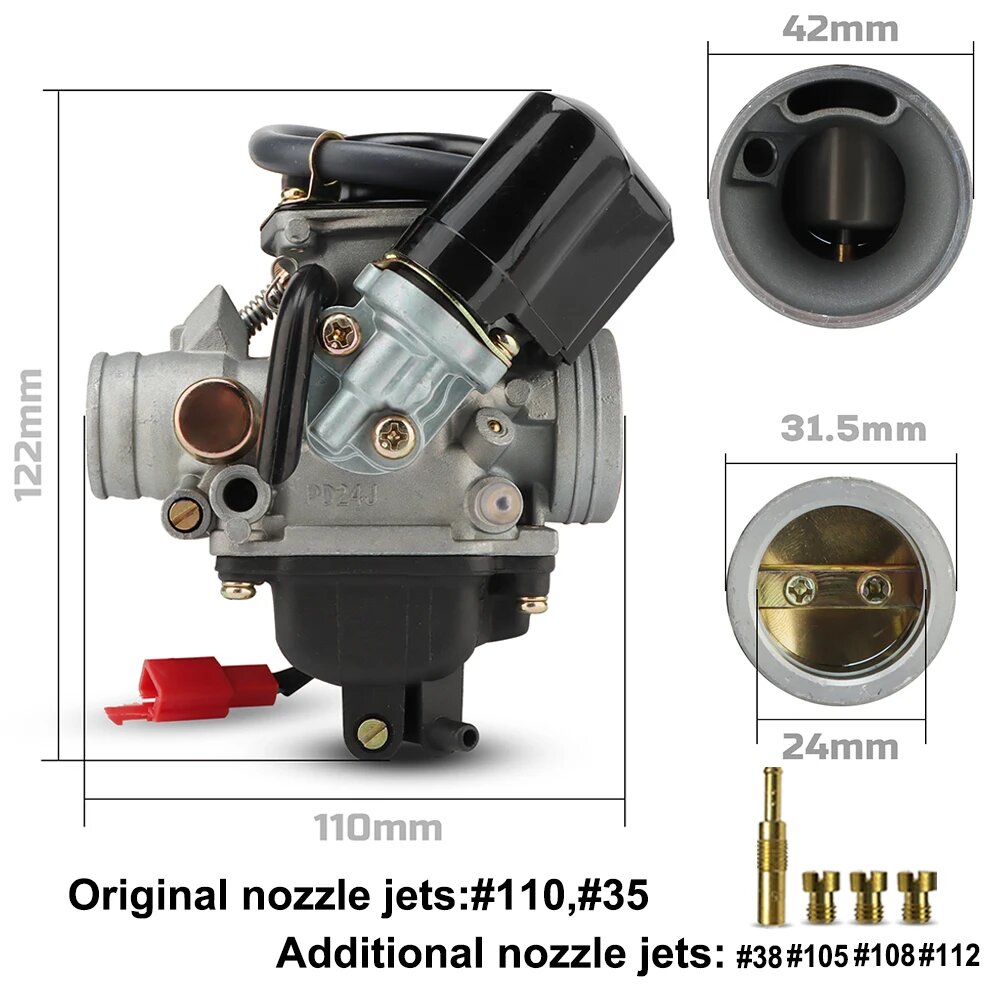Карбюратор NIBBI PD24J 24 мм 125cc 150cc PD Мощный карбюратор с металлическим сливным клапаном для Honda GY6 ATV BAJAJ Go Kart Запчасти для мотоциклов
