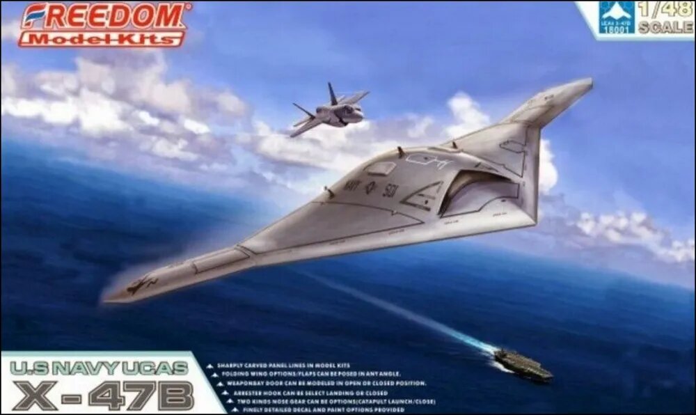 Сборная модель самолета Freedom Model Kits U.S Navy UCAS X-47B 1/48