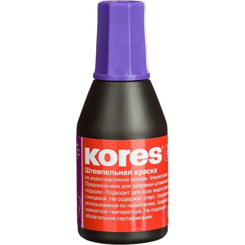 Краска штемпельная KORES фиолетовая 71348 ев/эт, 2375901