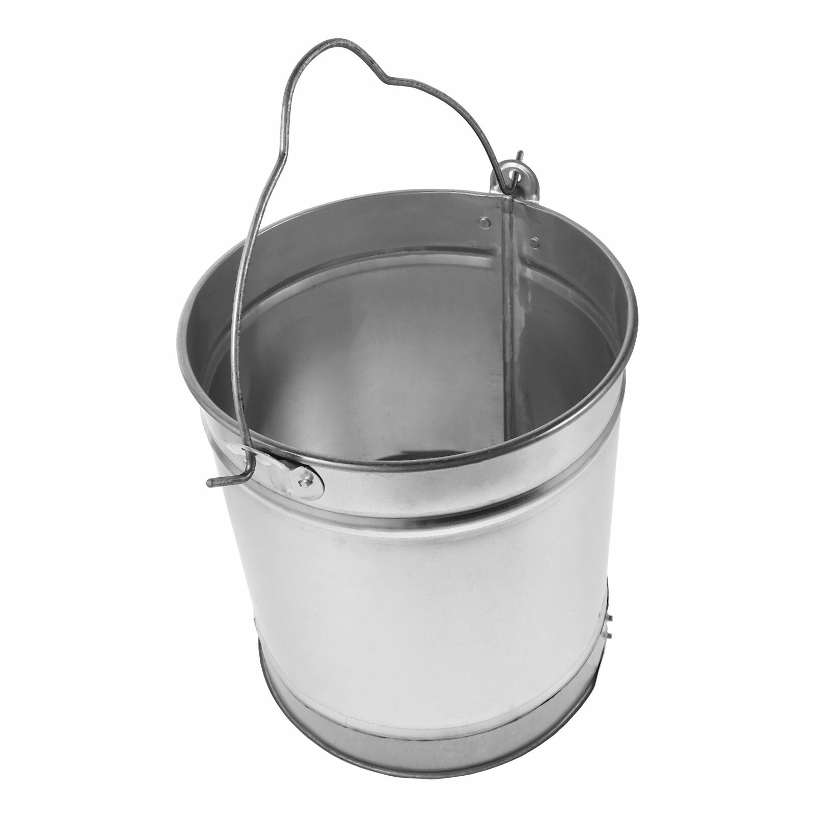 Ведро железное круглое с усиленной ручкой для хранения жидкости 8 л