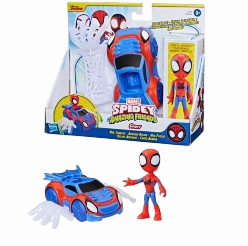 Disney Junior Hasbro Spidey and his Amazing Friends: Фигурка Человек-паук Паучок на спортивной машине F67765L0