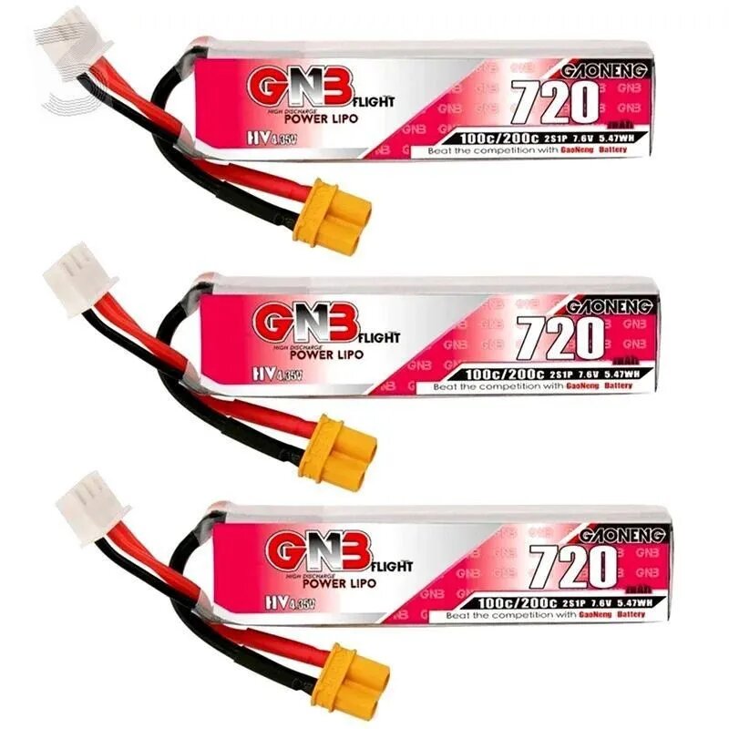 1-10 штук GAONENG GNB 2S HV литиевая батарея 720mAh 7.6V 100C / 200C XT30U-F ШтекерXL