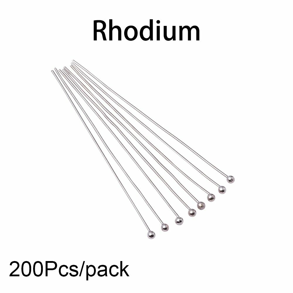 Металлические булавки St.kunkka с шаровой головкой 16-50 мм Серый, 40mm, Rhodium