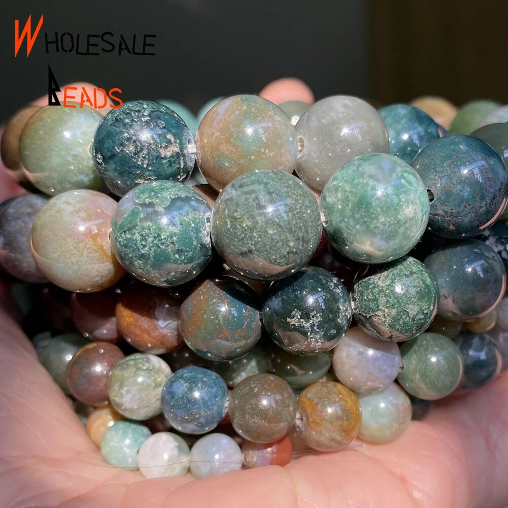 Бусины из индийского агата 8 мм, 45-46 шт
